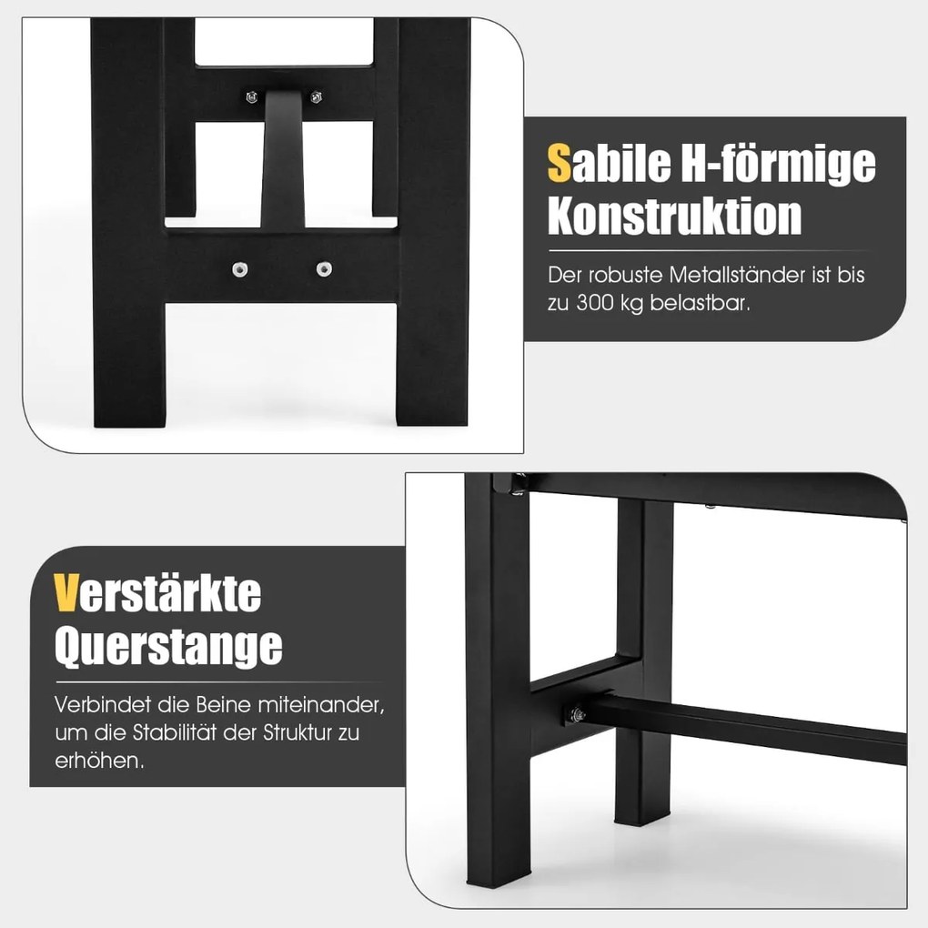 Costway Zahradní lavice pro 2 osoby, nosnost 300 kg, černá