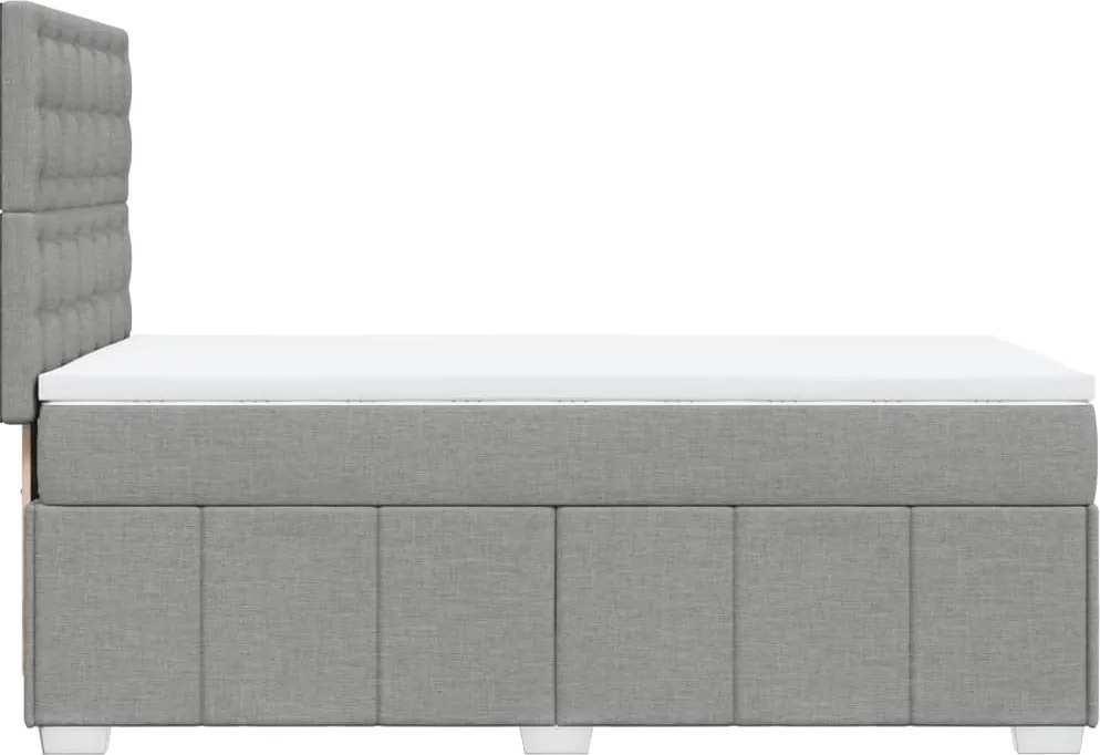 Box spring postel s matrací světle šedý 100 x 200 cm textil 3291593