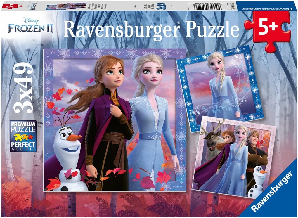 Puzzle ravensburgser 050116 disney ledové království 2 3x49 dílků