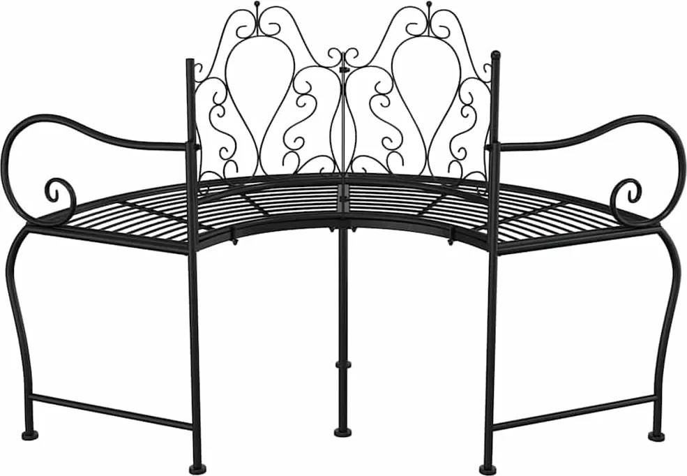 Lavice kolem stromu 150 cm černá ocel 318823