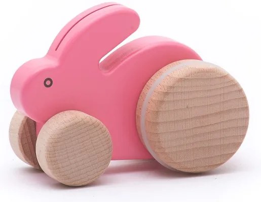 Bajo Malý růžový dřevěný králíček do ruky