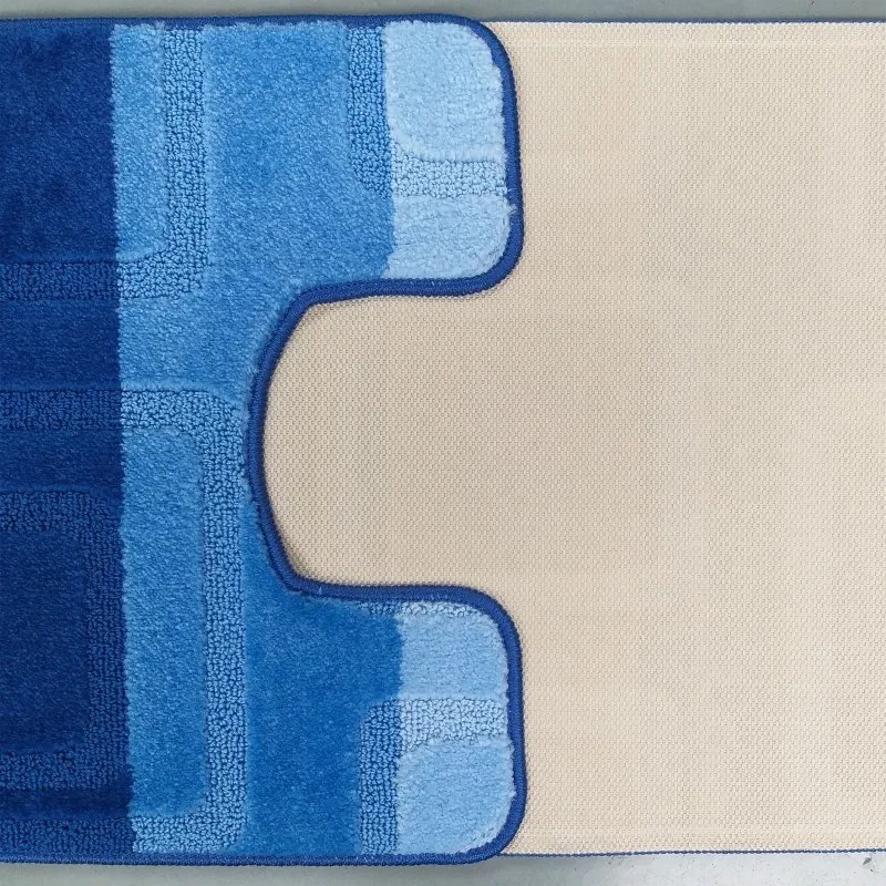 Protiskluzové modré koberečky do koupelny 50 cm x 80 cm + 40 cm x 50 cm