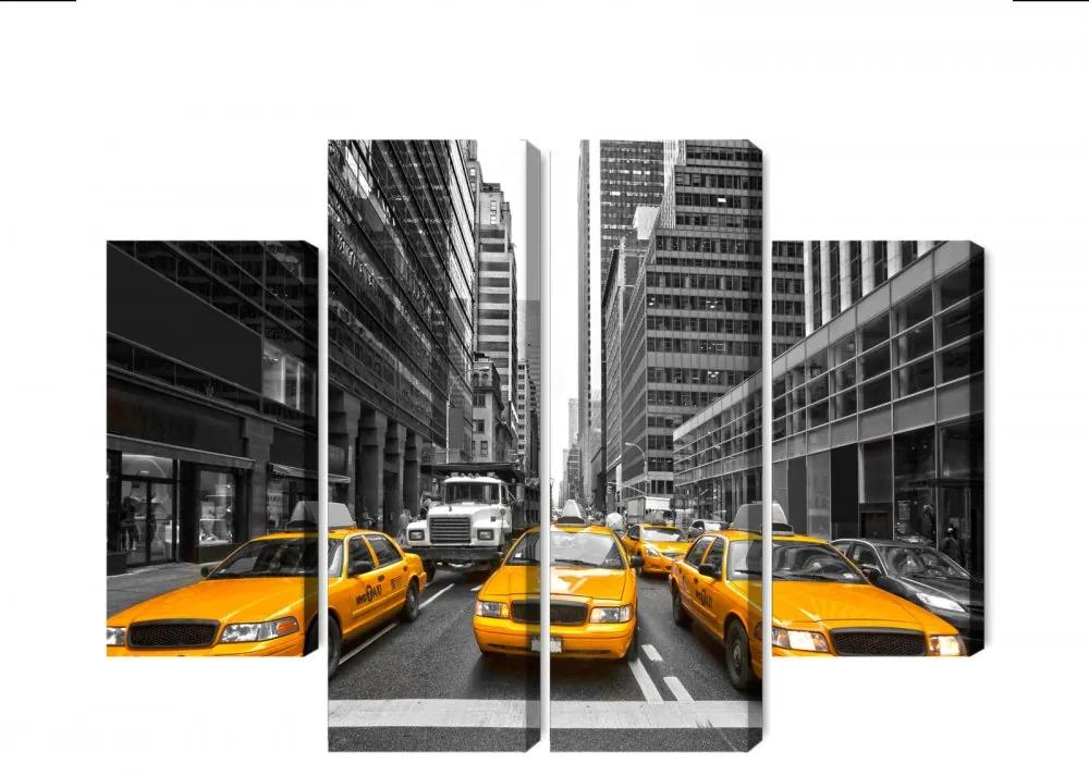Vícedílný obraz Žluté Taxíky V New Yorku Nedostatek Nedostatek Plátno Canvas 200x150