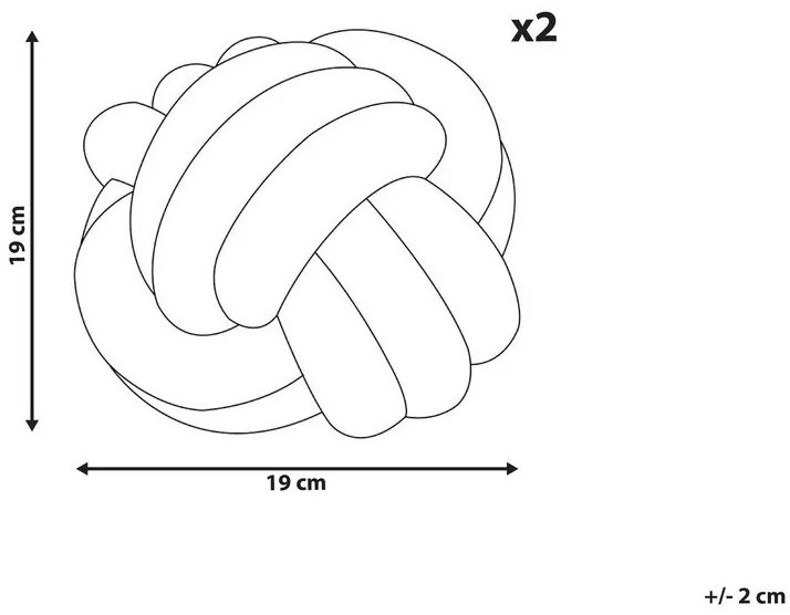 Sada 2 buklé uzlových polštářů 19 x 19 cm šedé MALNI Beliani