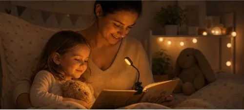 Lumbio Dobíjecí LED lampička na čtení MELATIME krokově stmívatelná 1600K bez modré složky s CLIP-ONEM