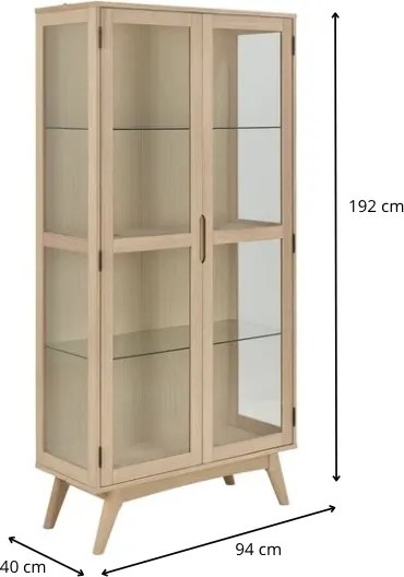 Vitrína Marte 94 cm dub bělený