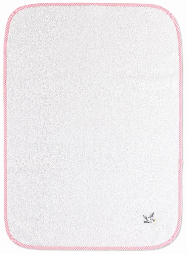 MÖVE Dětský ručník s růžovým lemem 50 x 70 cm s výšivkou