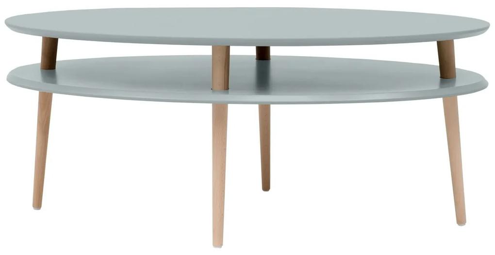 Ragaba Oválný konferenční stolek Otorten High, 110x70x45 cm, světle šedá/přírodní