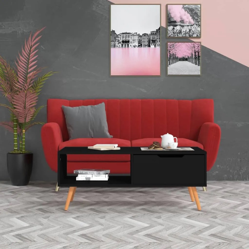 Konferenční stolek černý 100 x 49,5 x 43 cm kompozitní dřevo 326787