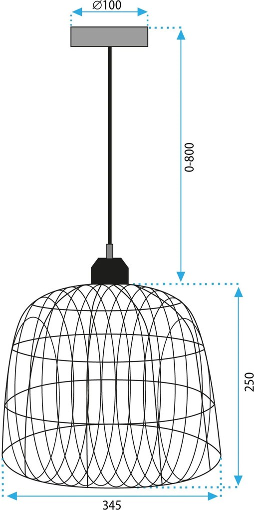 Toolight Boho, stropní svítidlo 35cm 1xE27 APP1351-1CP, OSW-05766