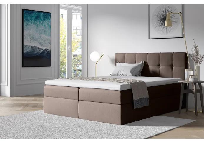 Stylová manželská postel s úložným prostorem Recivio hnědá 180 x 200