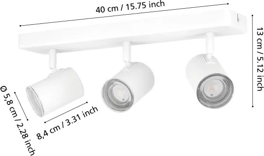 Eglo 901963 - Koupelnové bodové svítidlo CONSUMA 3xGU10/5W/230V IP44 bílá