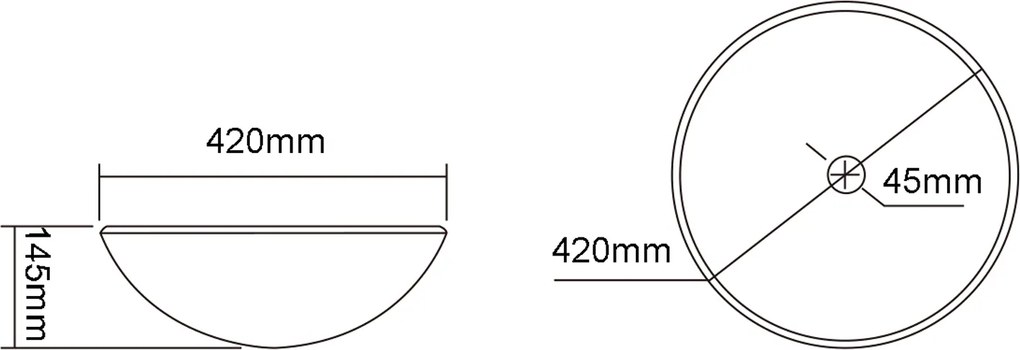 Sapho TELICA skleněné umyvadlo, průměr 42 cm, bílá mat TY181W