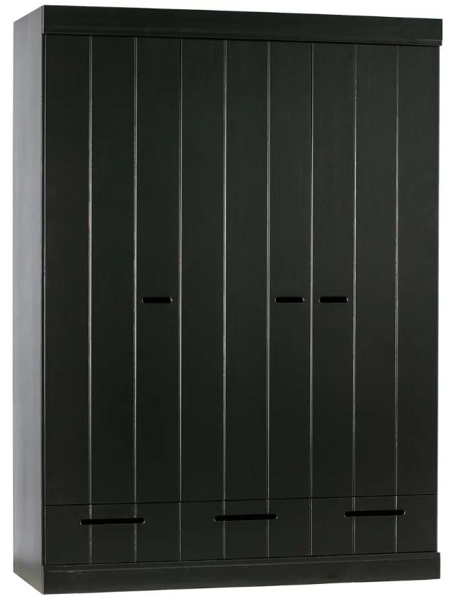 OnaDnes -20% Hoorns Černá dřevěná skříň Ernie 140 x 53 cm