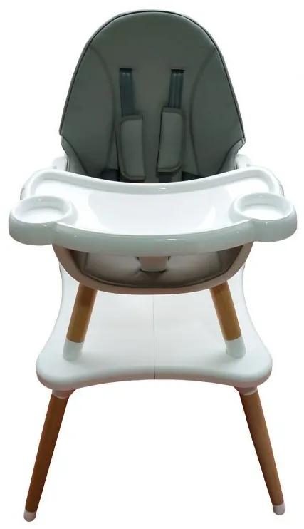 Dětská jídelní židlička EcoToys 2v1 KONFIG šedá | BIANO