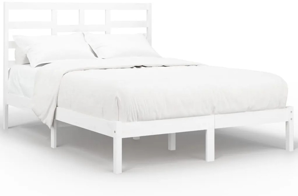 Rám postele bílý masivní dřevo 160 x 200 cm,  3105806
