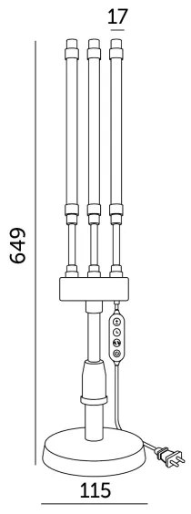 LED Stmívatelná stolní lampa pro pěstování rostlin VITARO 3xLED/10W/230V černá