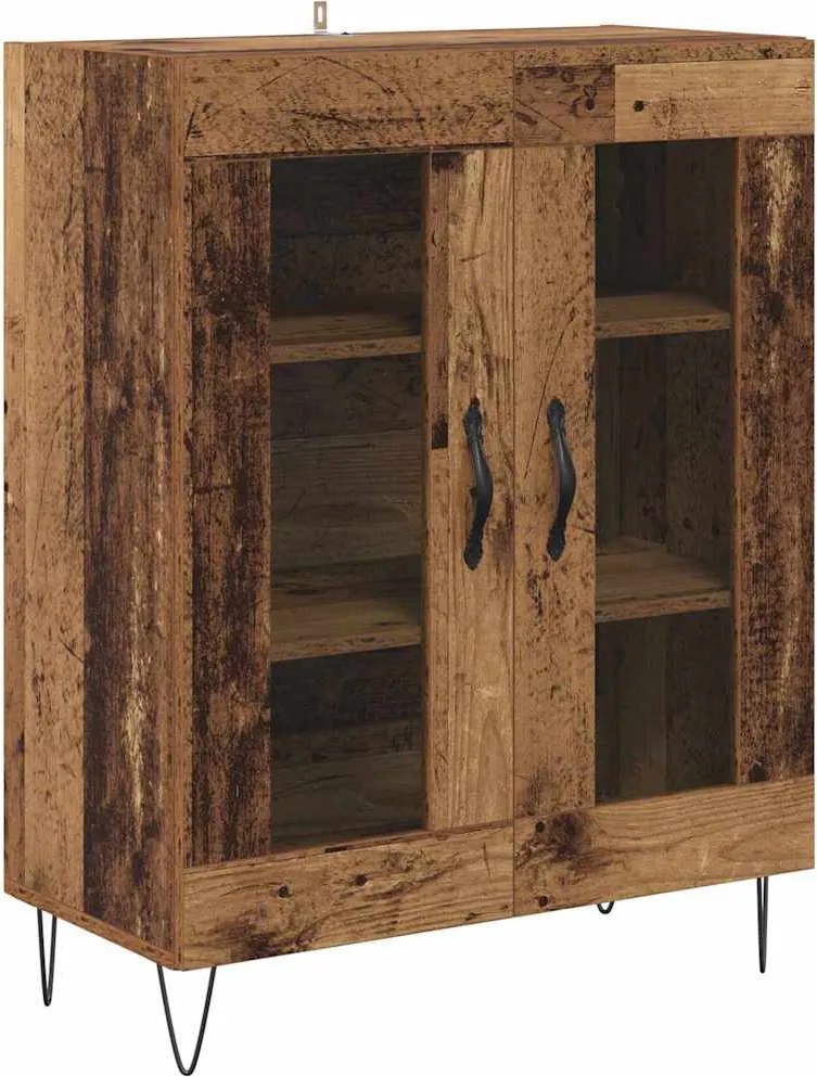 Vysoký bufet 2 ks Staré dřevo 69,5 x 34 x 180 cm 3403171