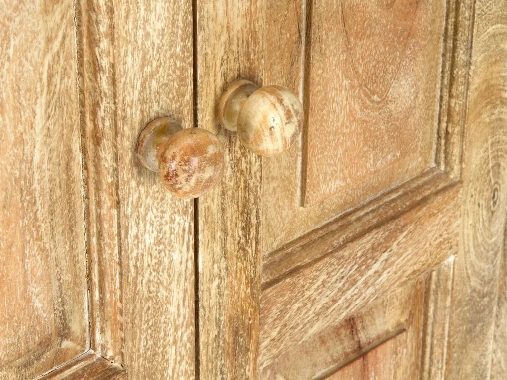 furniture-nabytek.cz - Masivní šatní skříň Patinor z mangového dřeva, lakovaná, přírodní barva