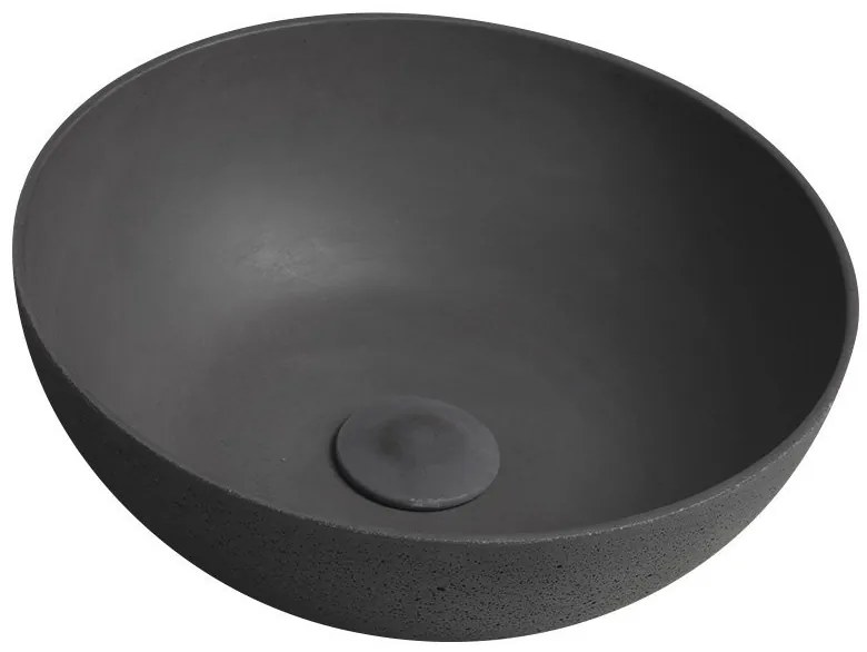 Sapho Sapho, FORMIGO betonové umyvadlo na desku, průměr 39cm, antracit, FG316