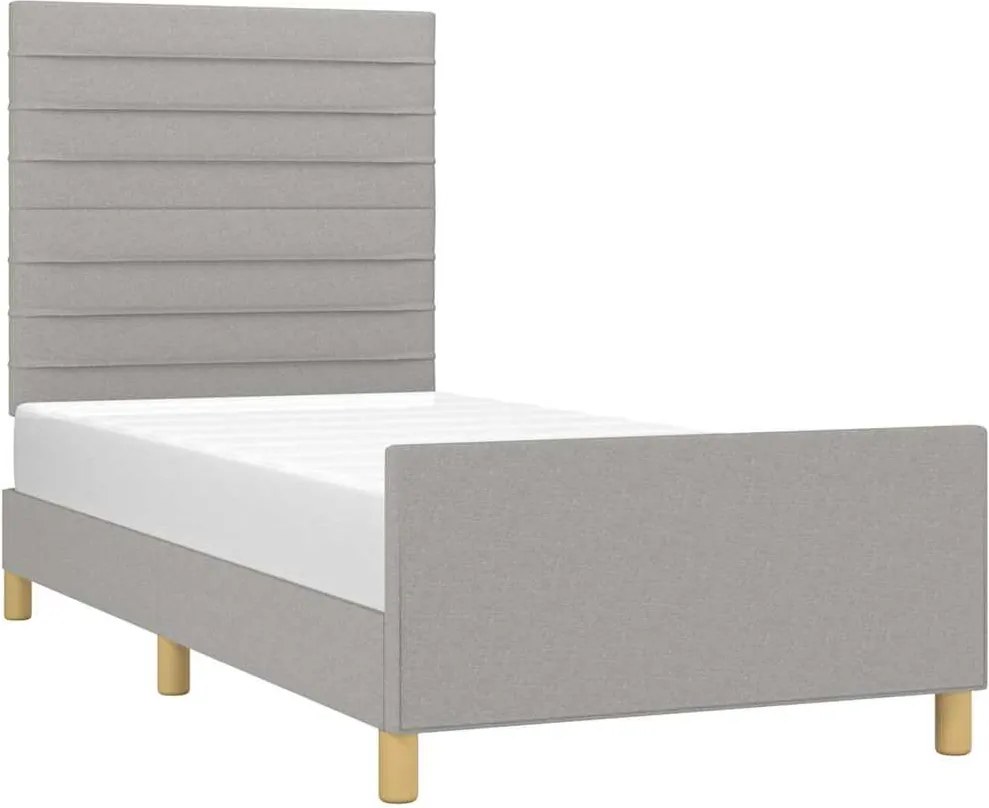 Rám postele bez matrace světle šedá 80 x 200 cm textil 3125090