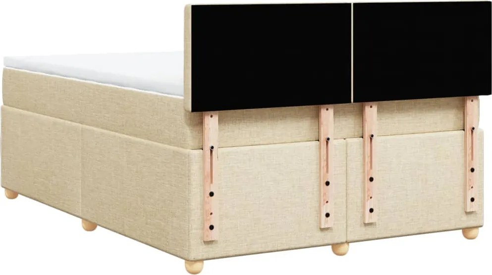 Box spring postel s matrací krémová 160x200 cm textil 3286750