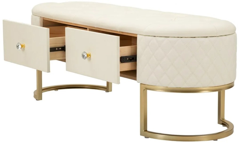 Designová lavice Pembroke 120 cm bílá
