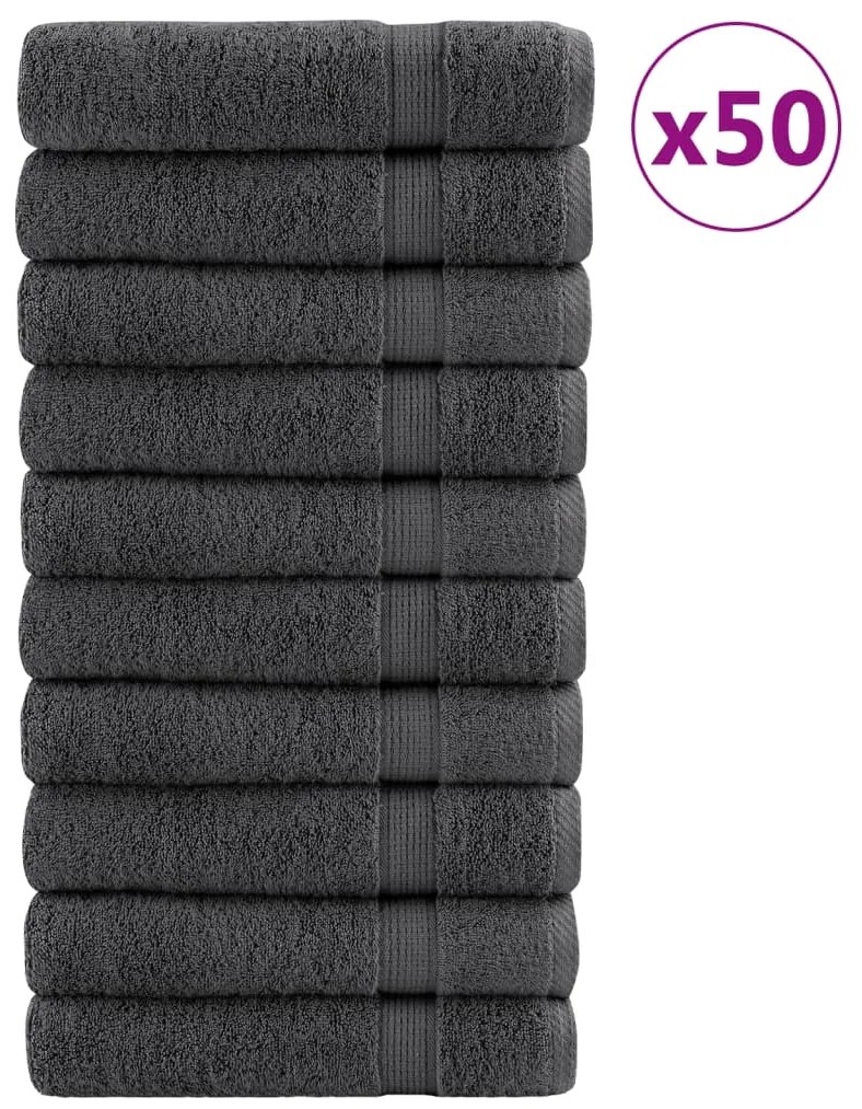 Prémiové ručníky SOLUND 50 ks antracitové 50x100 cm 600 g/m² 137159
