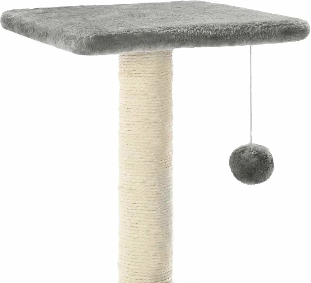Škrabadlo pro kočky se sisalovými sloupky 65 cm šedé 170546