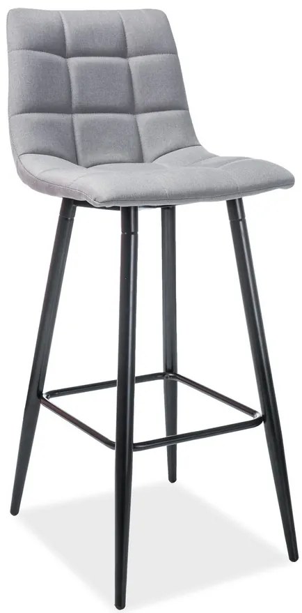 Barová čalouněná židle SPICE H-1 látka šedá, kov černý