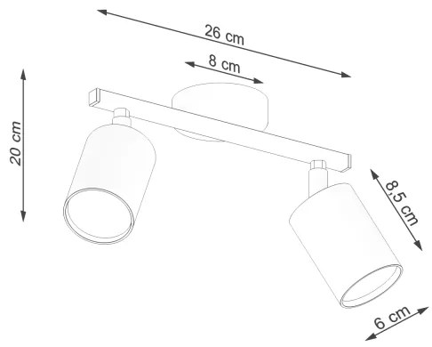 Sollux SL.1127 - Bodové svítidlo LEMMI 2xGU10/40W/230V černá