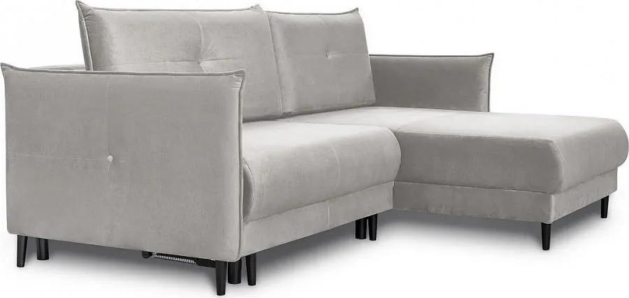 Casarredo - Komfort nábytek Rohová sedací souprava LASTRONI rozkládací s úložným prostorem, pravá, látky A1 | potah: lena 91,barva: N4 ořech