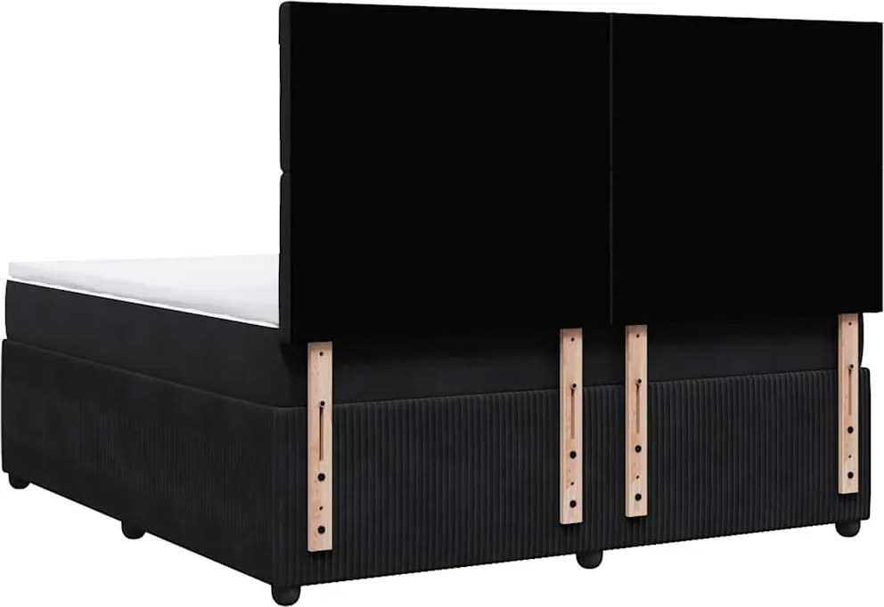 Box spring postel s matrací černá 180x200 cm samet 3292420