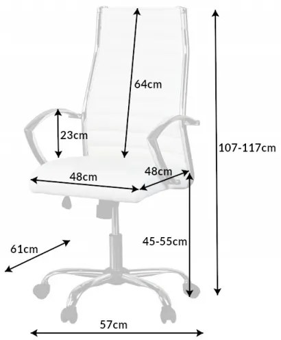 Bílá kancelářská židle Big Deal 107-117 cm