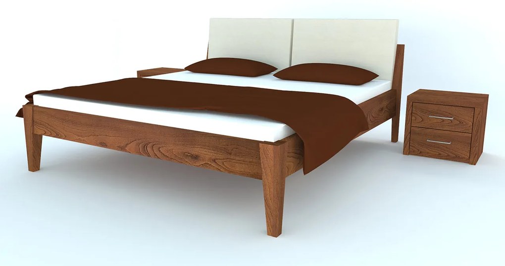 Designová postel Postelia THÉRA Buk 200x220cm - dřevěná postel z masivu o šíři 4 cm