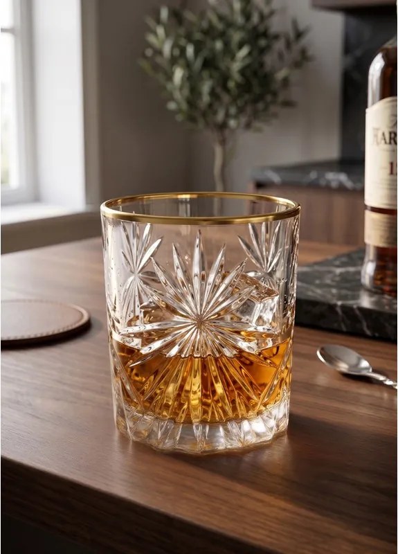 BOHEMIA PRESTIGE FIORE GOLD SKLENICE NA WHISKY 320 ML SADA 6 KS