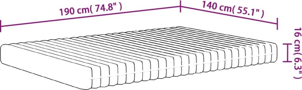 vidaXL Pěnová matrace středně měkká 140 x 190 cm [373049]