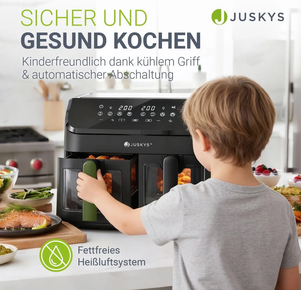 Juskys Horkovzdušná fritéza 9 l se dvěma koši