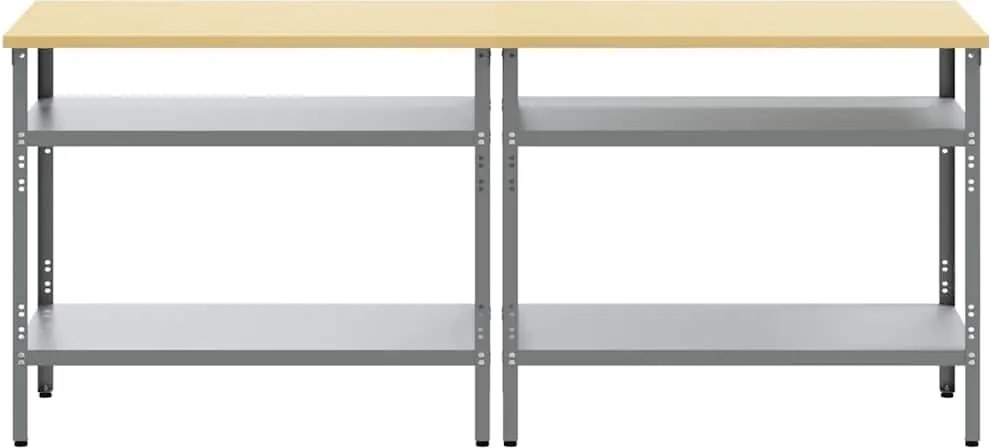 Sada pracovního stolu 2 ks Beige a šedá Práškově lakovaná ocel 3321390