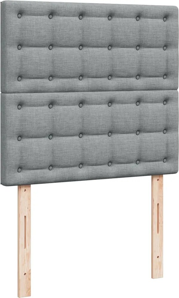 Box spring postel s matrací světle šedá 90x190 cm textil 3292657