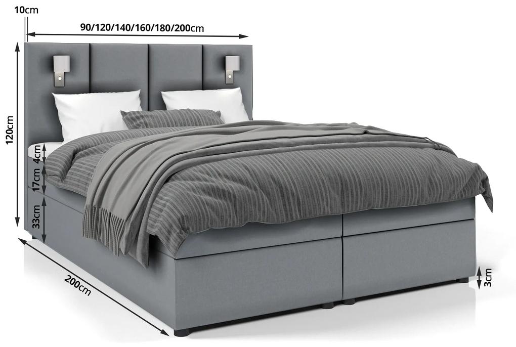 SFAB Kontinentální čalouněná postel PARMA (160x200 cm) Barva látky: INARI 24