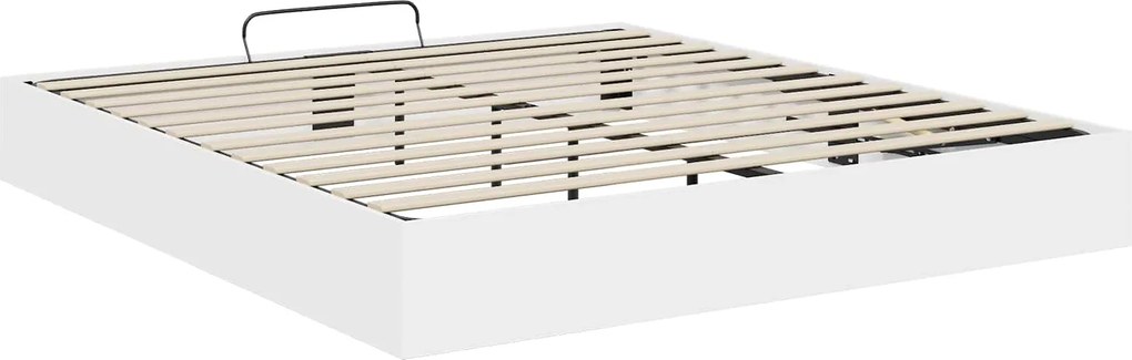 Ottoman postel Bílý 203 x 160 x 25 cm Dřevěný materiál 3409213