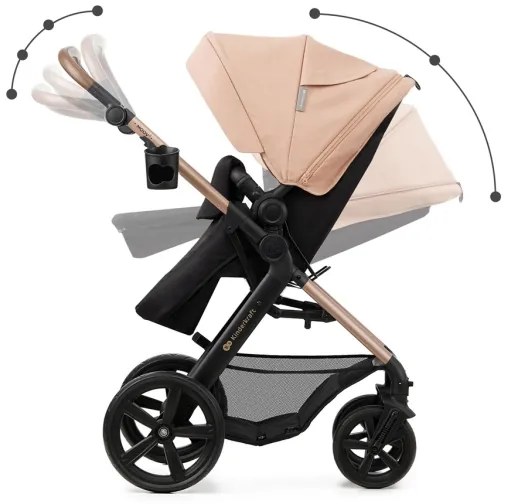 KINDERKRAFT - Kombinovaný kočárek 3v1 MOOV 2 Sand beige + autosedačka MINK PRO