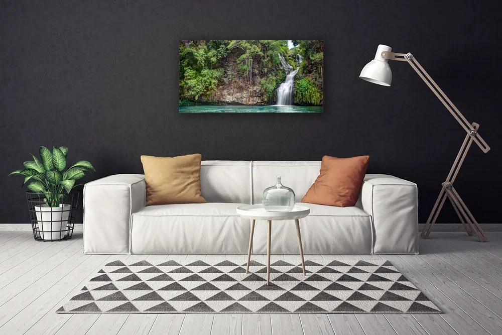 Obraz na plátně Vodopád Skála Příroda 120x60 cm