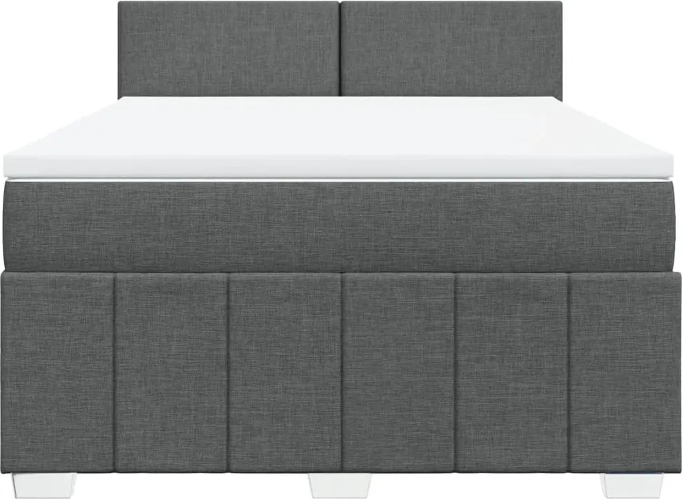 Box spring postel s matrací tmavě šedá 140x200 cm textil 3287085