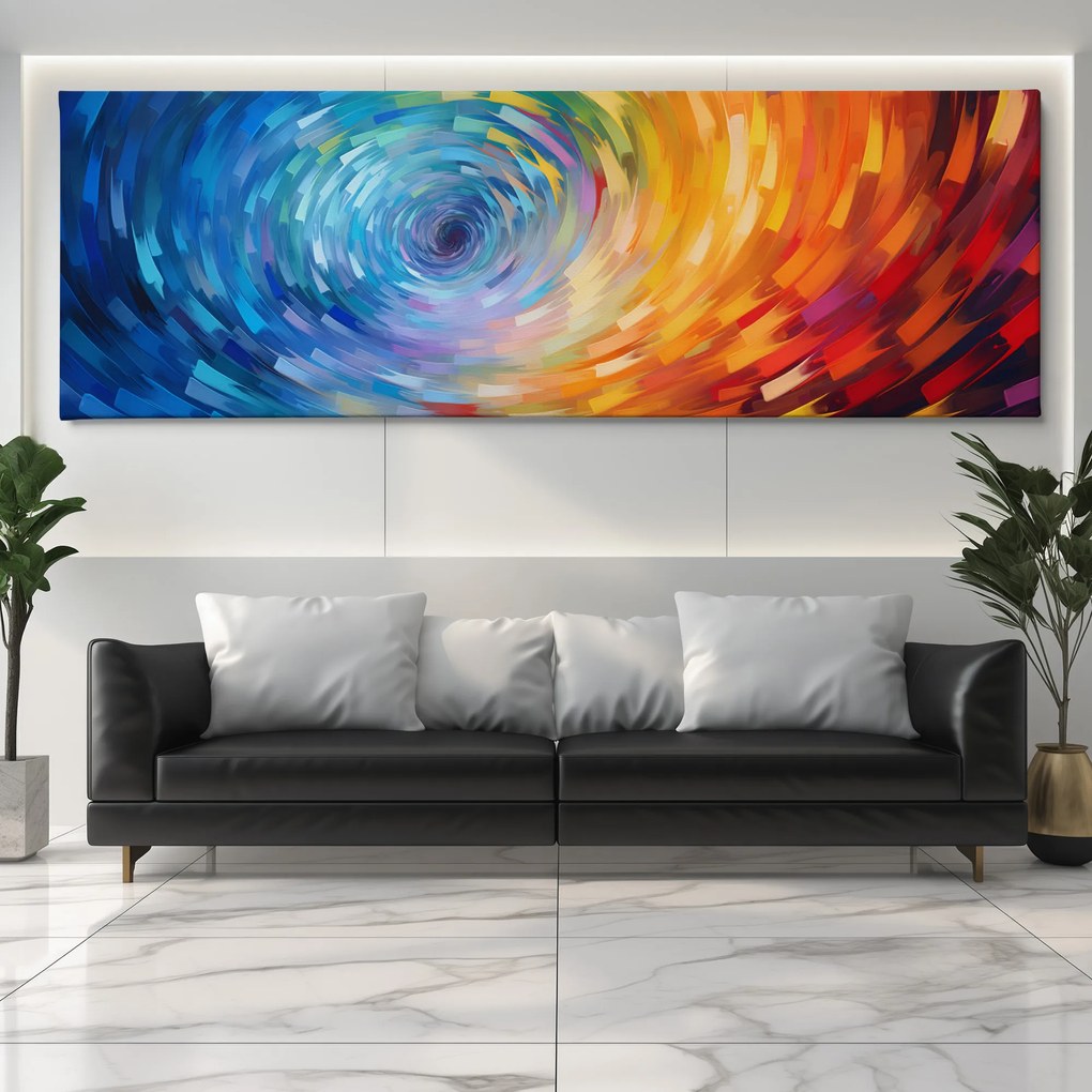 Obraz na plátně - Mizící v jiném světě, Abstrakce FeelHappy.cz Velikost obrazu (šířka x výška): 240 x 80 cm