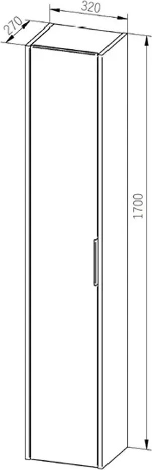 Mereo Mereo, Vigo, koupelnová skříňka vysoká 170 cm, levé nebo pravé otevírání, bílá, dub, CN331