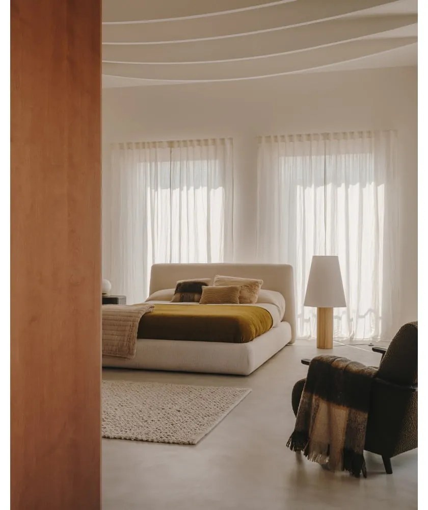 Bílá/v přírodní barvě stojací lampa s textilním stínidlem (výška 110 cm) Marga – Kave Home