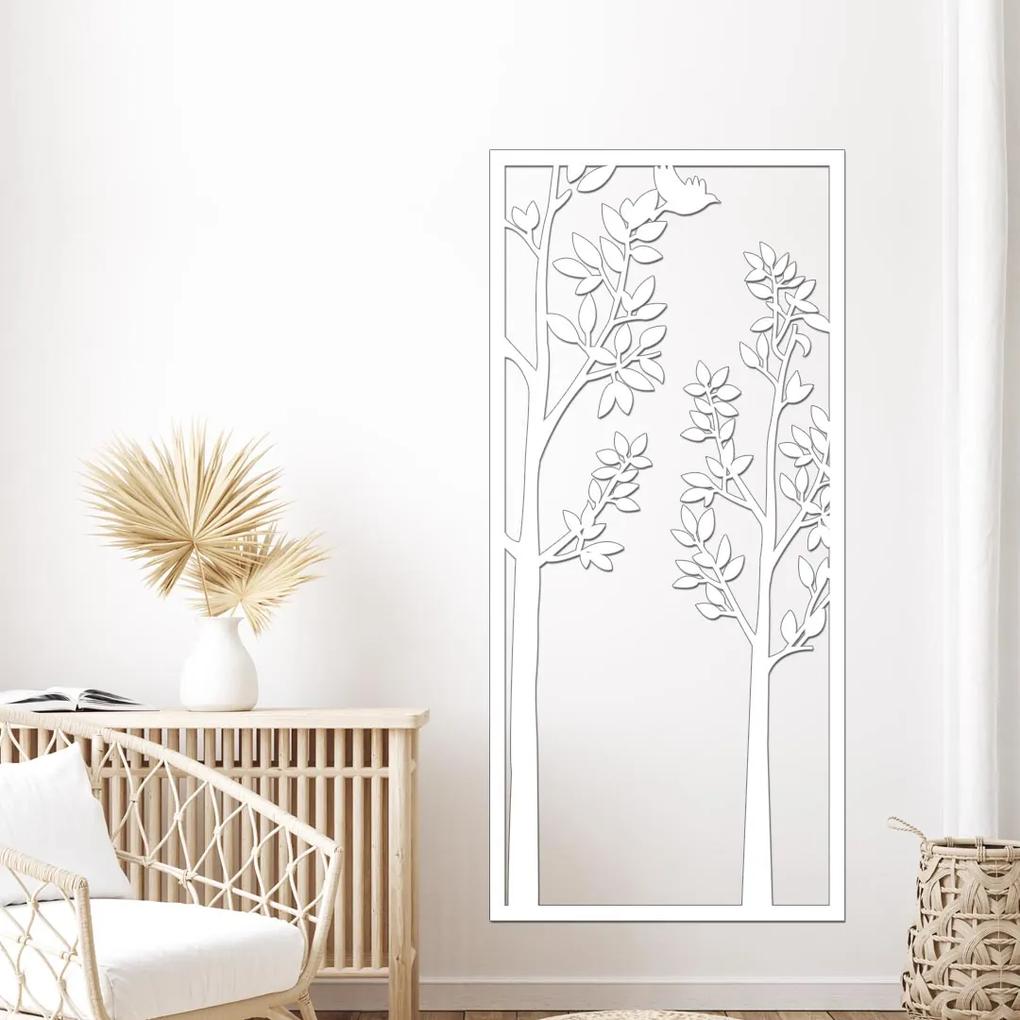 dřevo života Dřevěná dekorace strom LONG Rozměry (cm): 18x40, Barevný vzor: Bílá