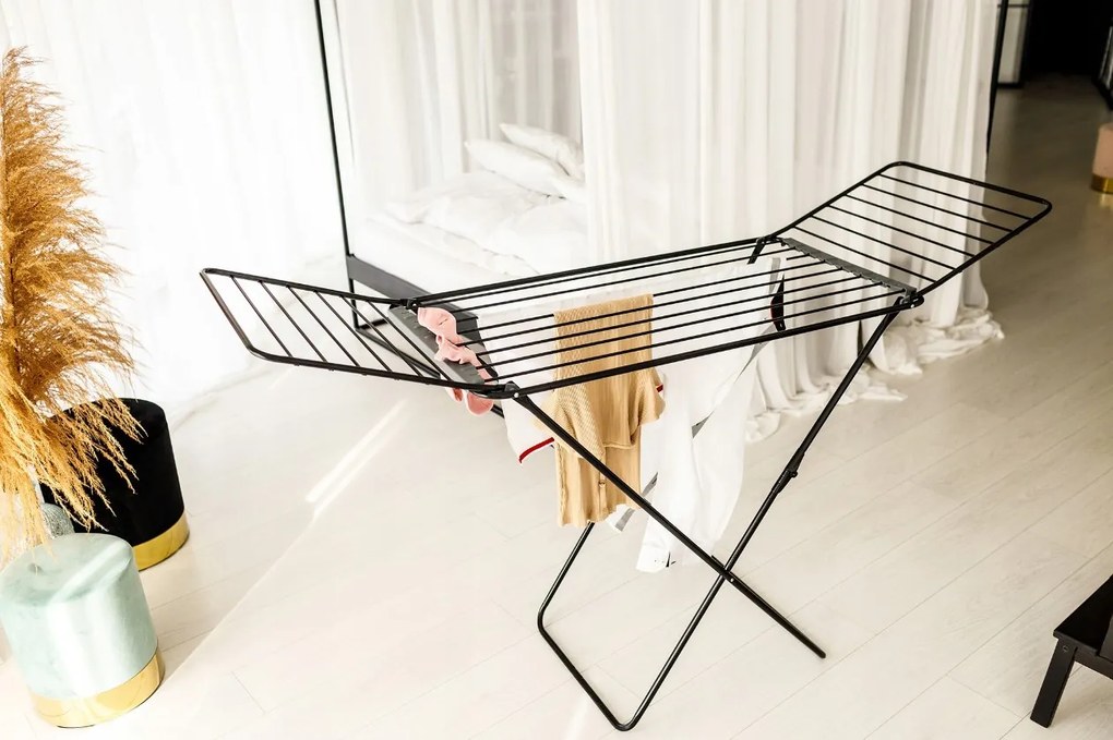 Erga Model 200 Black, rozkládací sušák na prádlo 178x55x106 cm, černá, ERG-SEP-10SUSSTO20BLA